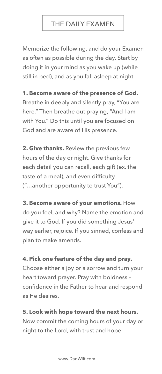 The Daily Examen | DanWilt.com